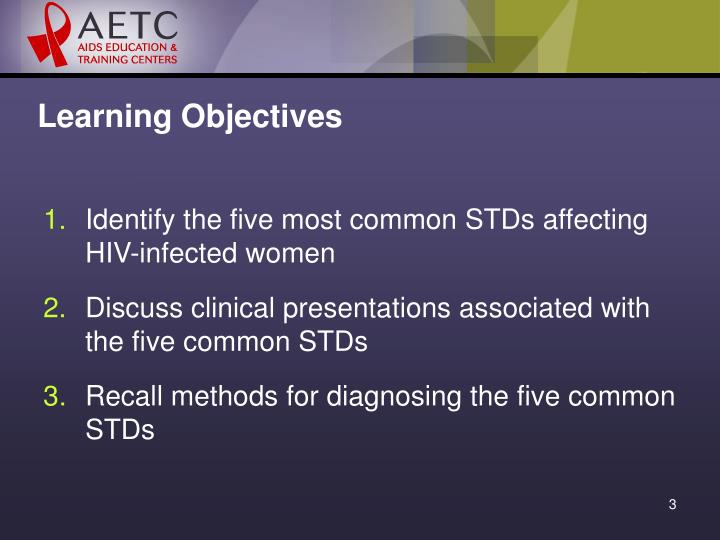 Ppt Common Sexually Transmitted Diseases Stds And Hiv Infected