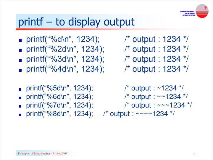Ppt Printf To Display Output Powerpoint Presentation Id6439611