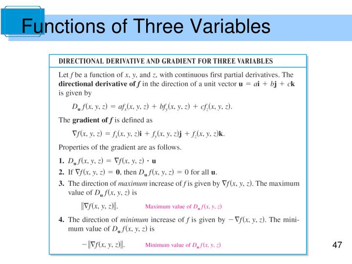 Ppt Directional Derivatives And Gradients Powerpoint Presentation