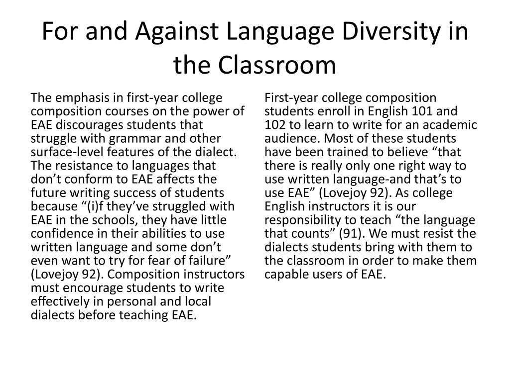 PPT - Language Diversity in the Classroom PowerPoint Presentation, free ... PPT - Language Diversity in the Classroom PowerPoint Presentation, free ...