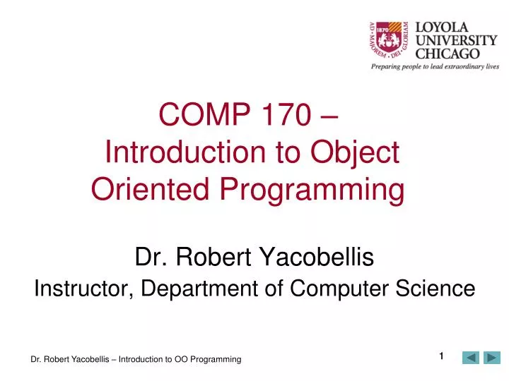 Ppt Comp 170 Introduction To Object Oriented Programming Powerpoint