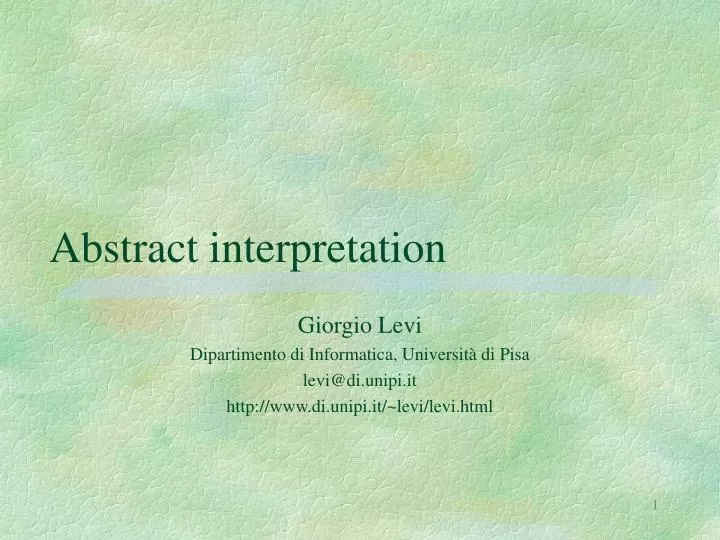 PPT - Abstract interpretation PowerPoint Presentation, free download ...
