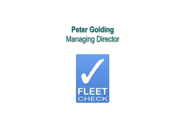 PPT - Peter Golding Managing Director PowerPoint Presentation, free ...