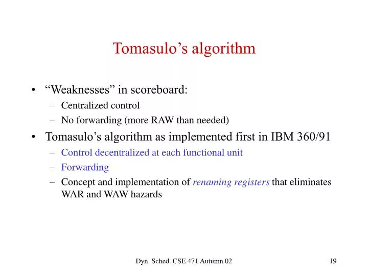 PPT - Tomasulo’s algorithm PowerPoint Presentation, free download - ID:5375790