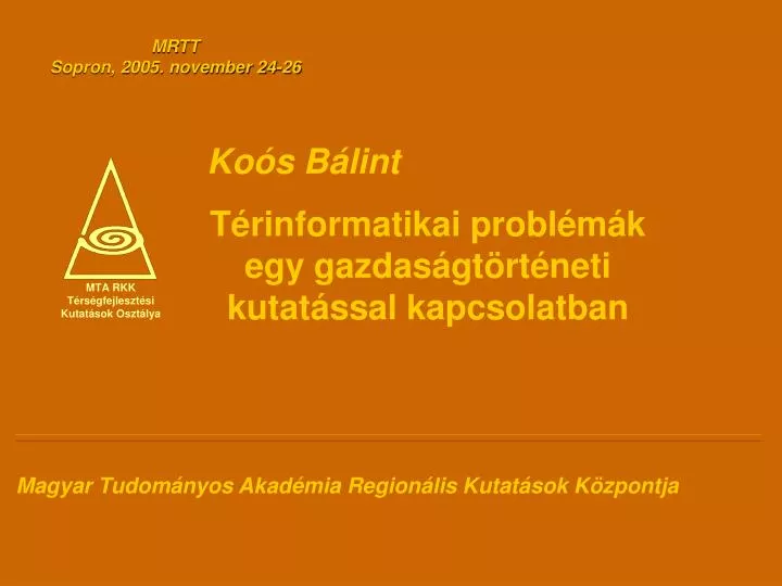 PPT - MTA RKK Térségfejlesztési Kutatások Osztálya PowerPoint ...