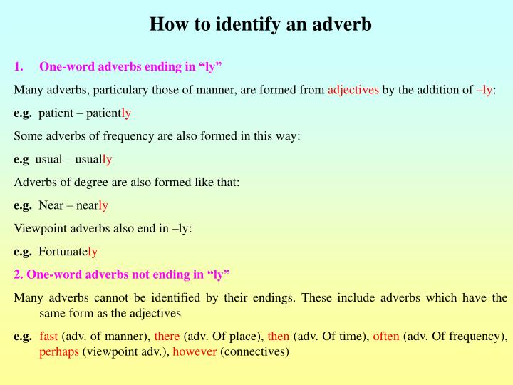 PPT - ADVERBS PowerPoint Presentation - ID:5376569