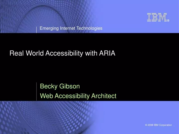 PPT - Real World Accessibility with ARIA PowerPoint Presentation, free ...