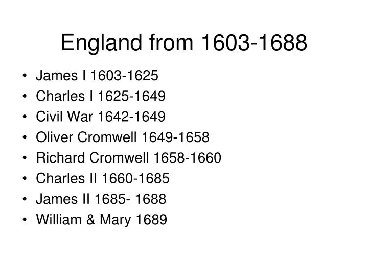 PPT - England from 1603-1688 PowerPoint Presentation, free download ...