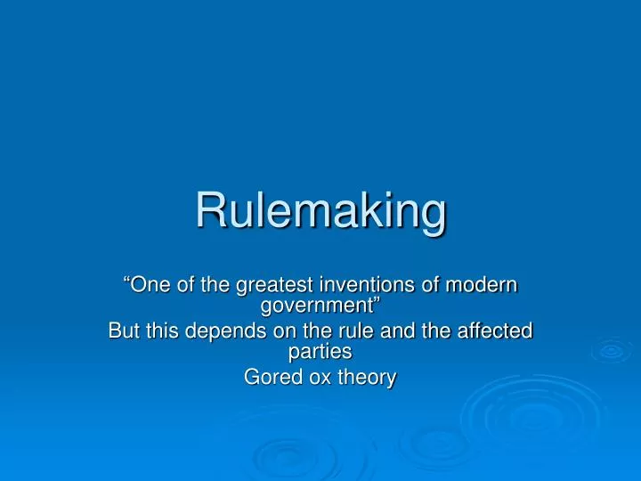 PPT - Rulemaking PowerPoint Presentation, free download - ID:5378291