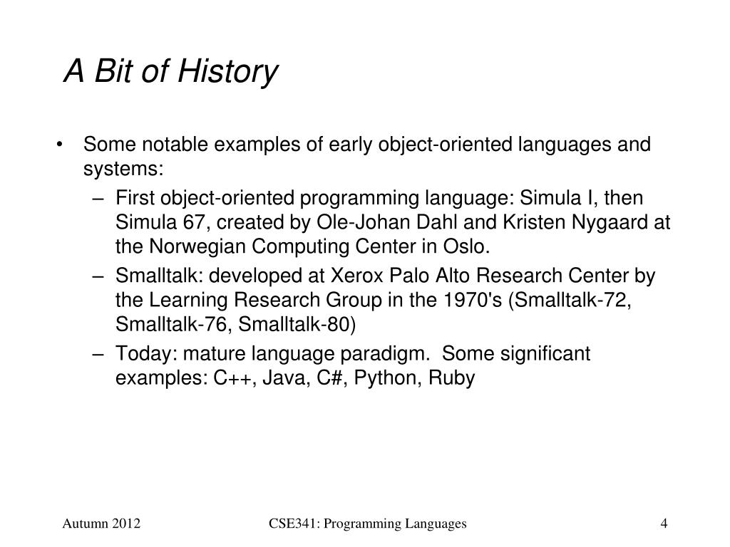 Ppt Cse341 Programming Languages Introduction To Ruby Dynamic Oop Duck Typing Powerpoint 0218