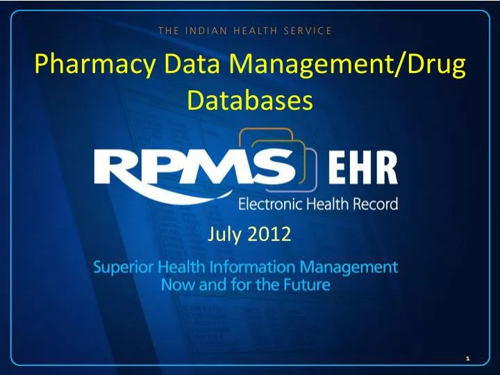 PPT - Pharmacy Data Management/Drug Databases PowerPoint Presentation ...