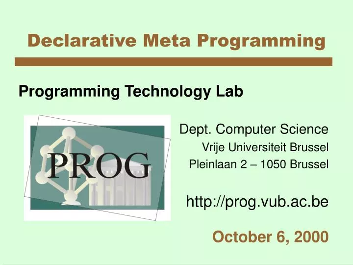 PPT - Declarative Meta Programming PowerPoint Presentation, free ... PPT - Declarative Meta Programming PowerPoint Presentation, free ...