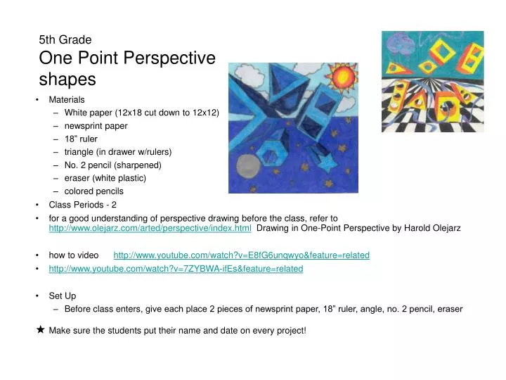PPT - 5th Grade One Point Perspective shapes PowerPoint Presentation ...