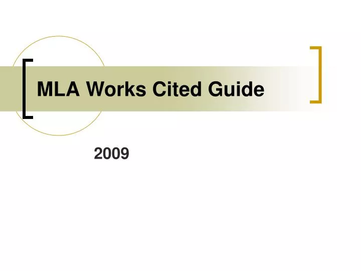 PPT - MLA Works Cited Guide PowerPoint Presentation, free download - ID ...
