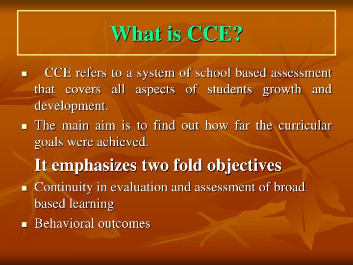 PPT - Continuous and Comprehensive Evaluation (CCE) PowerPoint ...