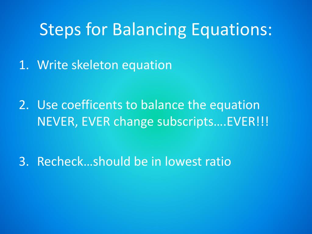 PPT Balancing Equations PowerPoint Presentation Free Download ID