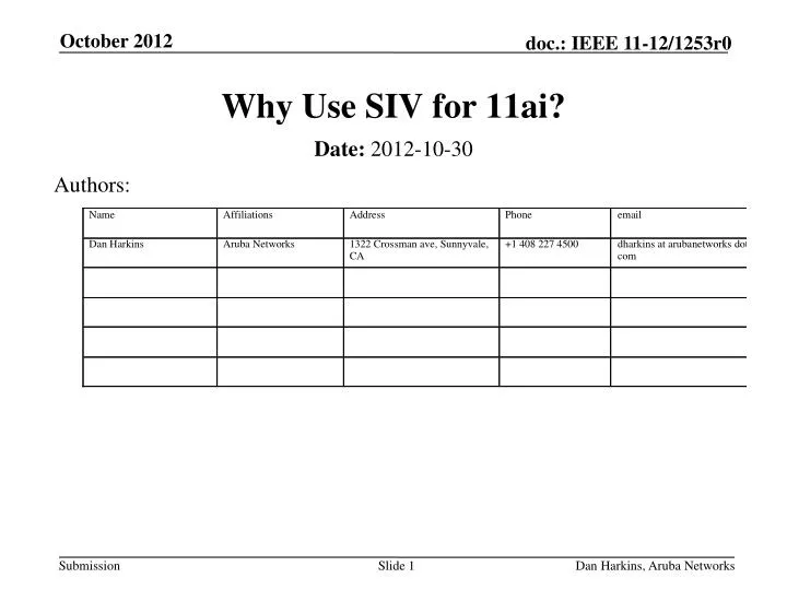 PPT - Why Use SIV for 11ai? PowerPoint Presentation, free download - ID ...