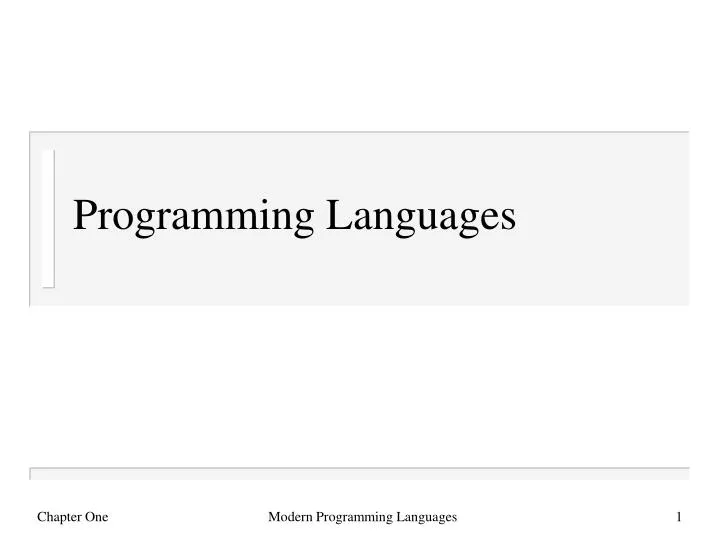 PPT - Programming Languages PowerPoint Presentation, free download - ID ...