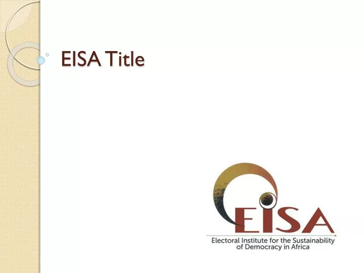 PPT - EISA Title PowerPoint Presentation, free download - ID:5383533