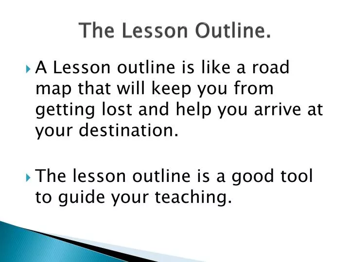 PPT - The Lesson Outline. PowerPoint Presentation, free download - ID ...