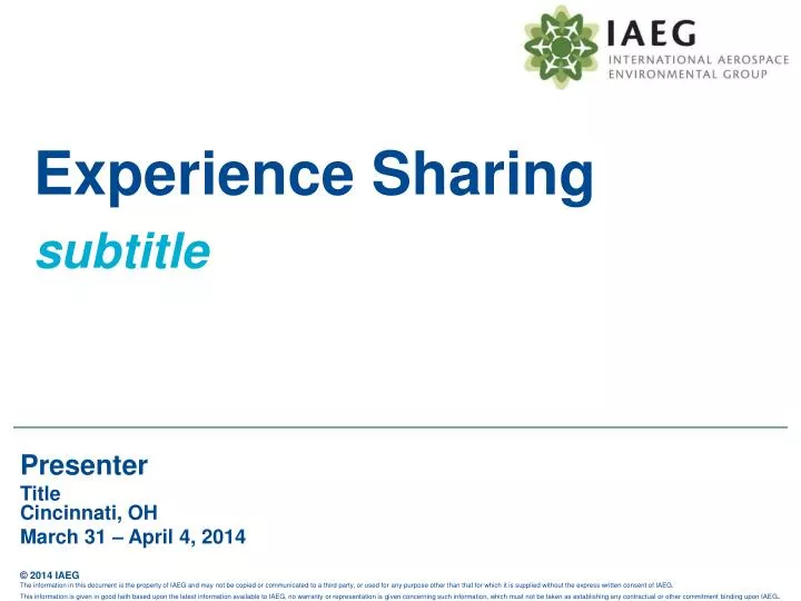 PPT - Experience Sharing subtitle PowerPoint Presentation, free ...