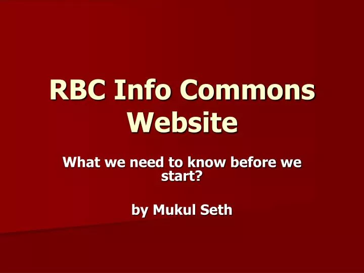 PPT - RBC Info Commons Website PowerPoint Presentation, free download ...