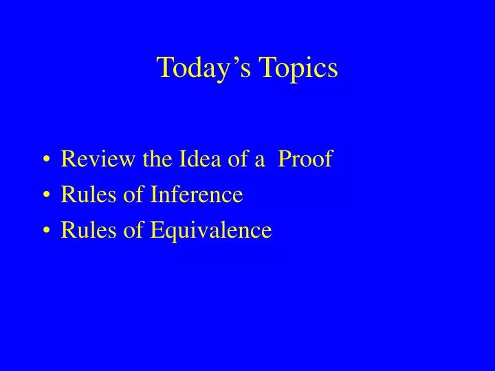 PPT - Today’s Topics PowerPoint Presentation, free download - ID:5385905