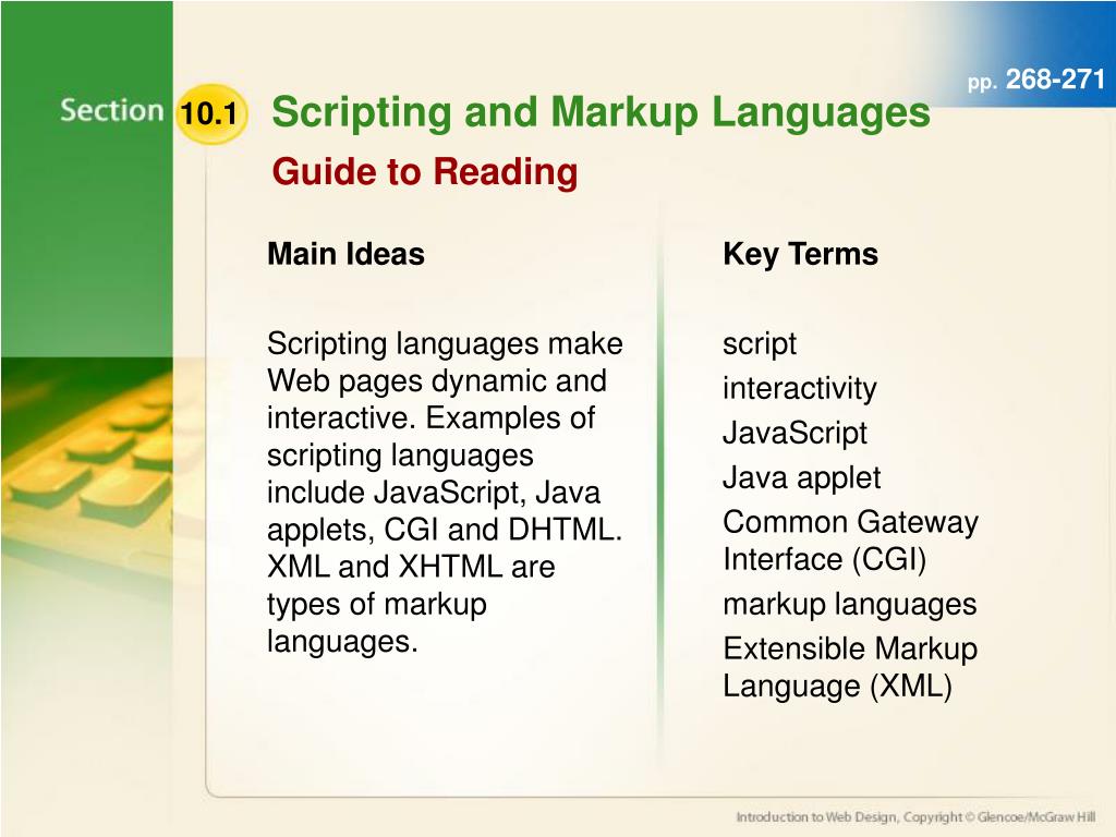 Ppt Section 101 Define Scripting Summarize Interactivity Design Guidelines Powerpoint 8789