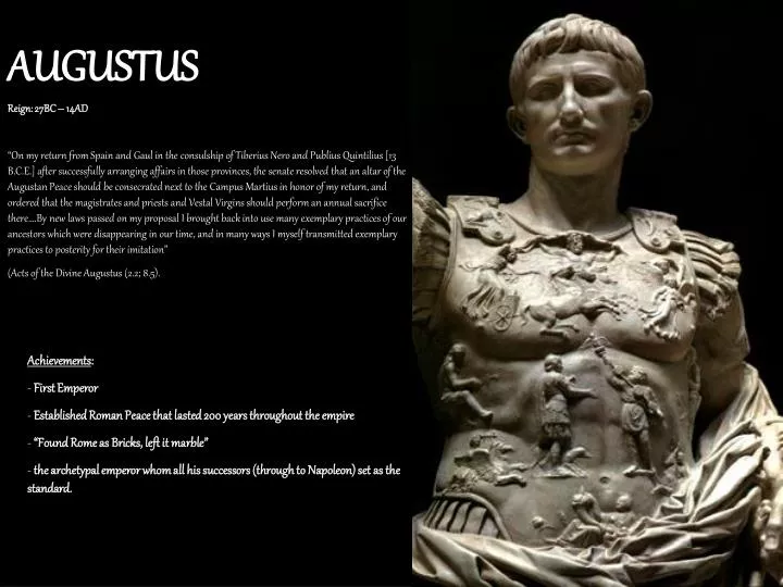 PPT - AUGUSTUS Reign: 27BC – 14AD PowerPoint Presentation, free ...
