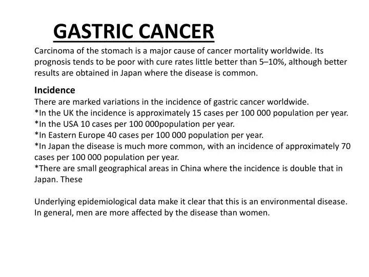 PPT - GASTRIC CANCER PowerPoint Presentation, free download - ID:5388103