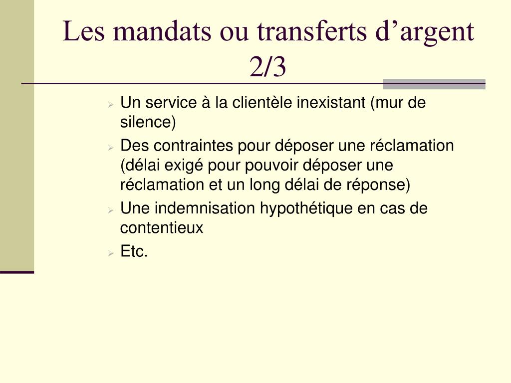 PPT - Développement d’un système de transfert d'argent mondial ...
