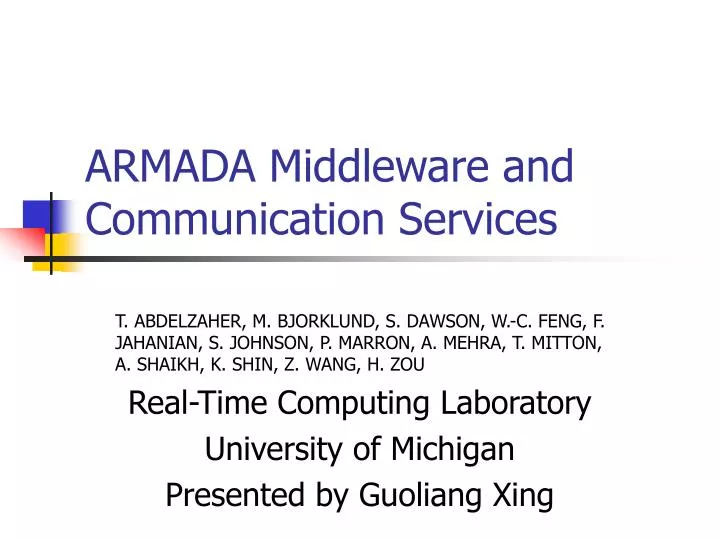 PPT - ARMADA Middleware and Communication Services PowerPoint Presentation - ID:5391164