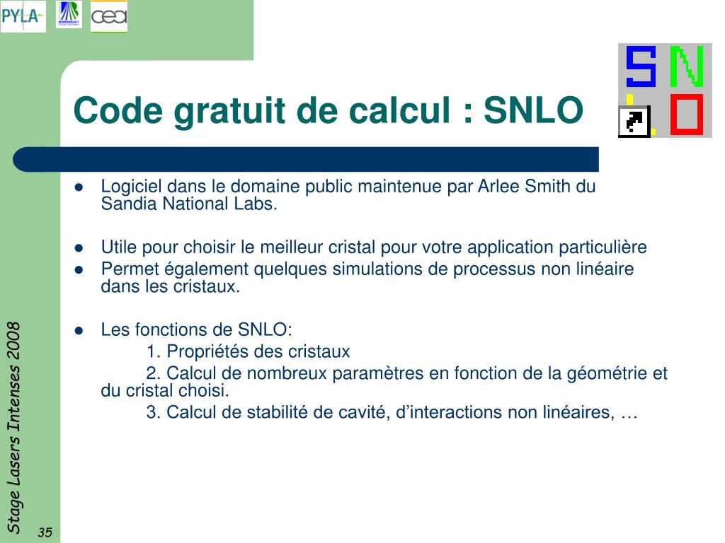 PPT - STAGE LASERS INTENSES Du 4 au 8 février 2008 COURS PowerPoint ...