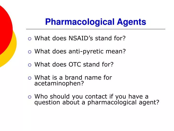 PPT - Pharmacological Agents PowerPoint Presentation, free download ...