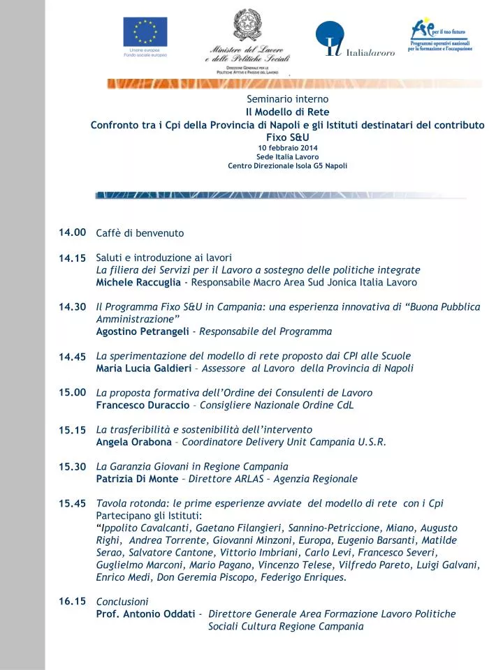 PPT - Caffè di benvenuto Saluti e introduzione ai lavori PowerPoint ...