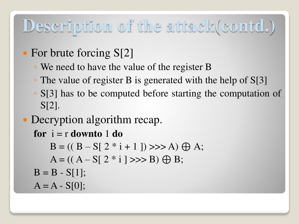 Ppt “implementation Of A Rc5 Block Cipher Algorithm And Implementing An Attack On It 2424