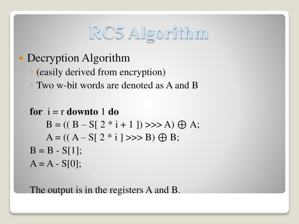 Ppt Implementation Of A Rc5 Block Cipher Algorithm And Implementing An Attack On It