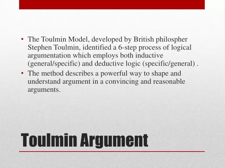 PPT - Toulmin Argument PowerPoint Presentation, free download - ID:5394824
