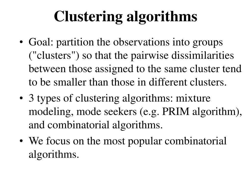 Ppt Combinatorial Clustering Algorithms Example K Means Clustering Powerpoint Presentation