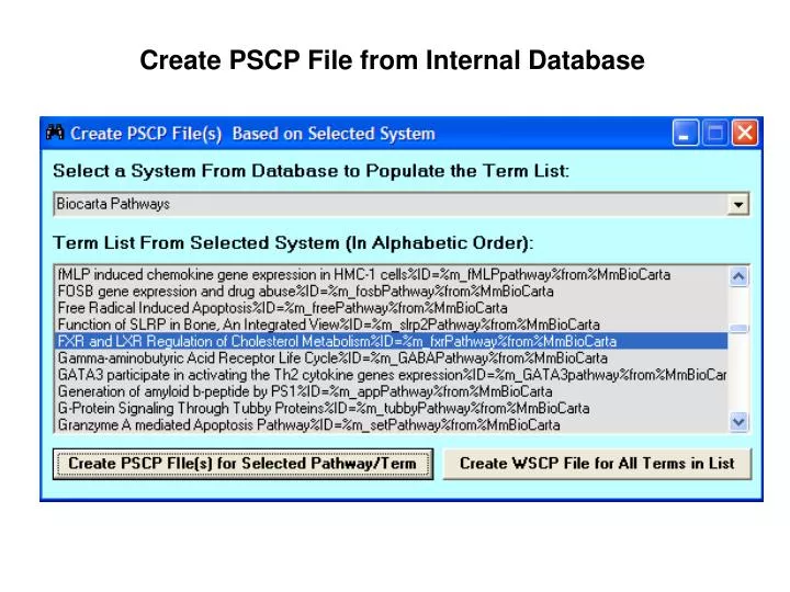 PPT - Create PSCP File from Internal Database PowerPoint Presentation ...