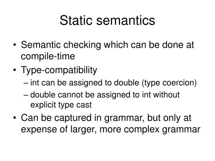 PPT - Static semantics PowerPoint Presentation, free download - ID:5396175