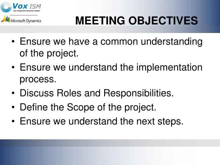 PPT - VOX ISM IMPLEMENTATION KICK-OFF MEETING PowerPoint Presentation ...