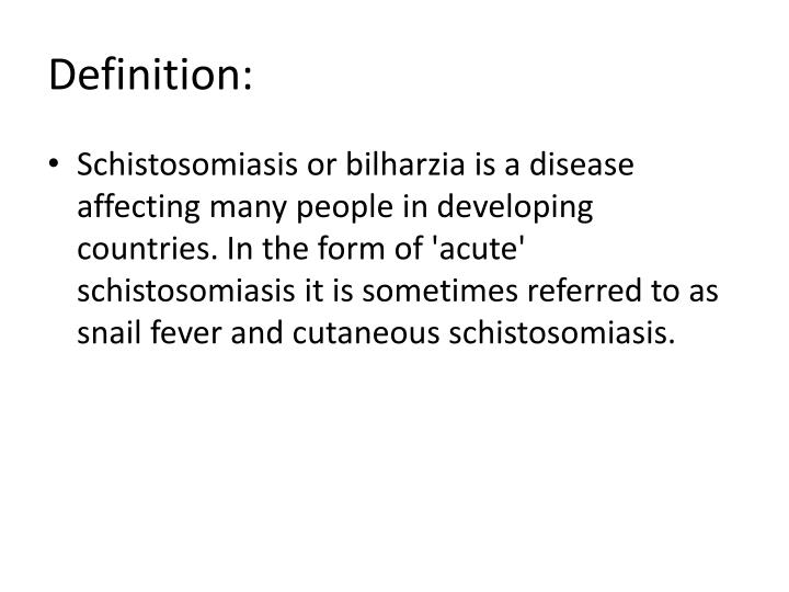 PPT - Schistosomiasis (Bilharzia) PowerPoint Presentation - ID:5396297