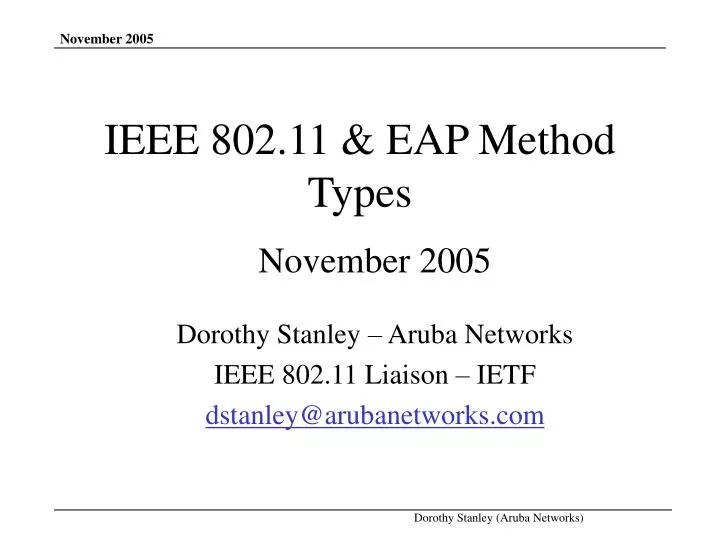 PPT - IEEE 802.11 & EAP Method Types PowerPoint Presentation, free ...