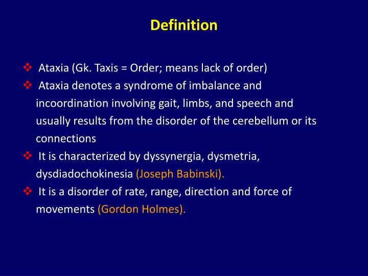 PPT - Approach to a patient with ataxia PowerPoint Presentation - ID ...