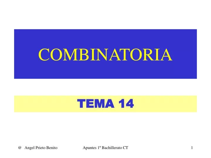 PPT - COMBINATORIA PowerPoint Presentation, free download - ID:5398585