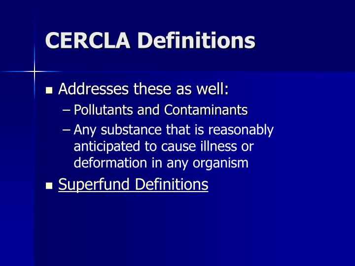 PPT - Comprehensive Environmental Response, Compensation, and Liability ...
