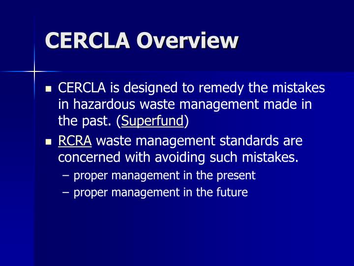 PPT - Comprehensive Environmental Response, Compensation, and Liability ...