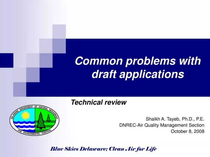 PPT - Common problems with draft applications PowerPoint Presentation ...