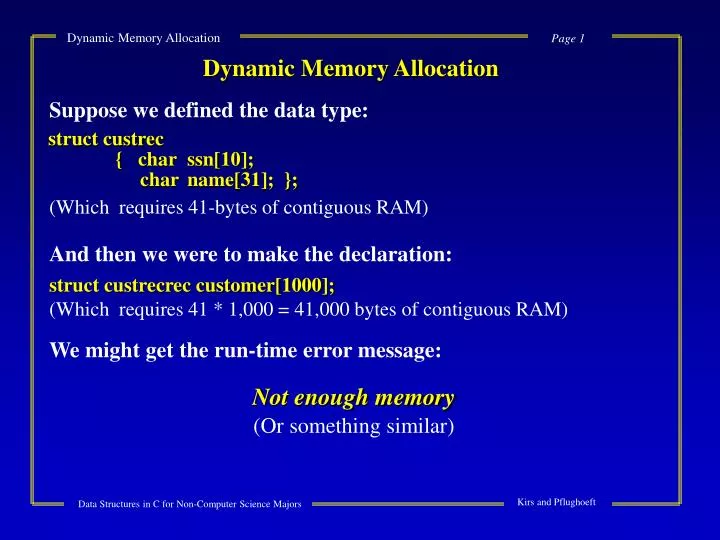 PPT - Dynamic Memory Allocation PowerPoint Presentation, free download ...